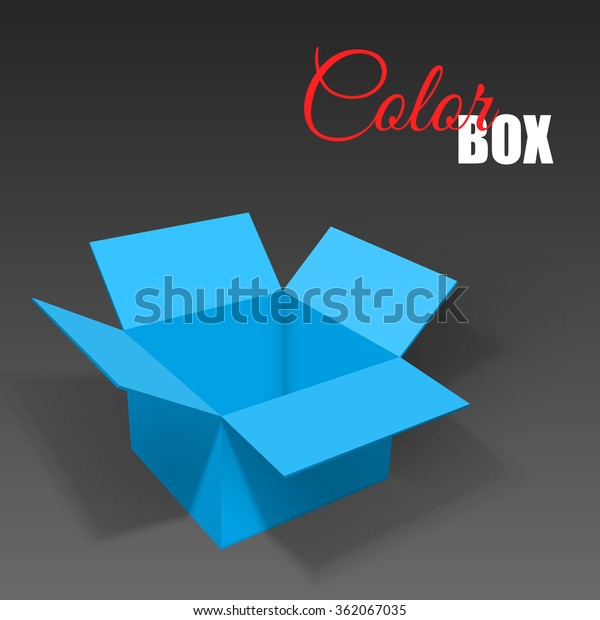 Realistic Color Open Box Shadows Transportation Stock Vector (Royalty ...