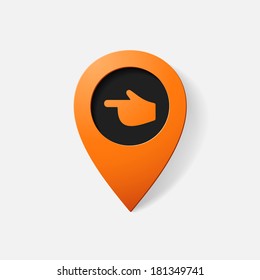 Realistic Color Pointer Finger Left Isolated Stock Vector (Royalty Free ...