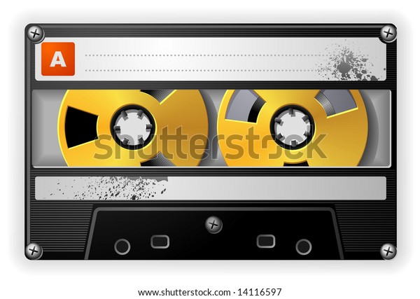 Realistic Compact Audio Cassette Labels Splats Stock Vector (Royalty ...