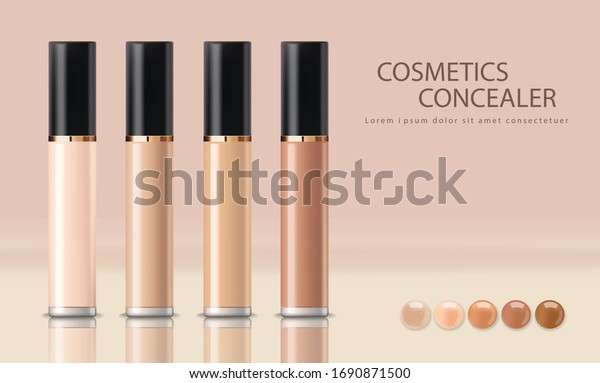 Realistic Concealer Bottle Makeup Cosmetics Concealer Stock Vector ...