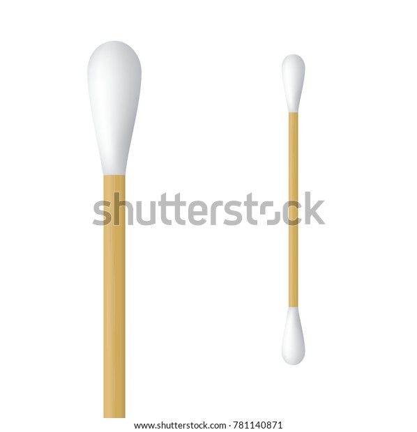 Realistic Cotton Ear Swab Vector Illustration Stock Vector (Royalty ...