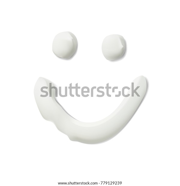 Realistic Cream Smile Isolated On White Stock Vector (Royalty Free ...