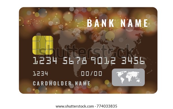 Realistic Credit Card Design Template Chip Stock Vector (Royalty Free ...