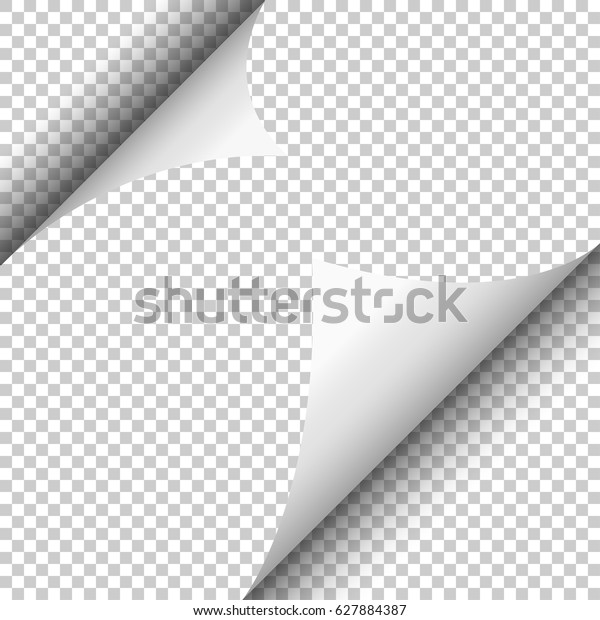 Realistic Curled Corner Shadow On Transparent Stock Vector (Royalty ...