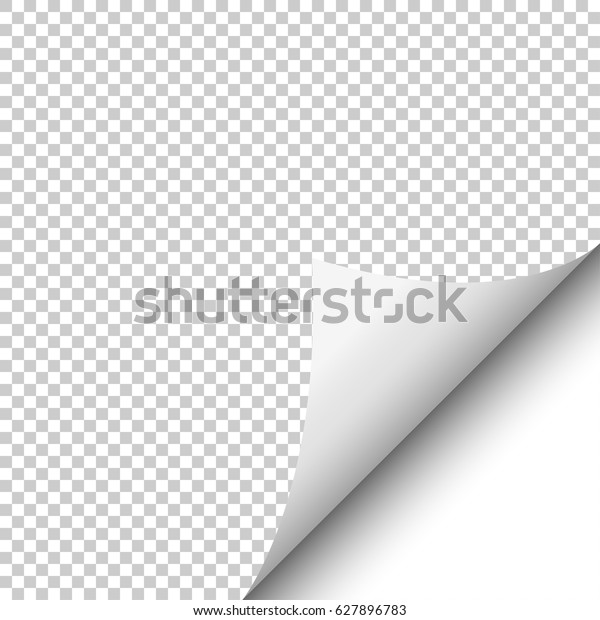 Realistic Curled Corner Shadow On Transparent 스톡 벡터(로열티 프리) 627896783 ...