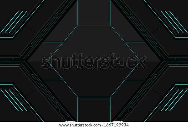 Realistic Dark Techno Background Illustration Abstract Stock Vector ...