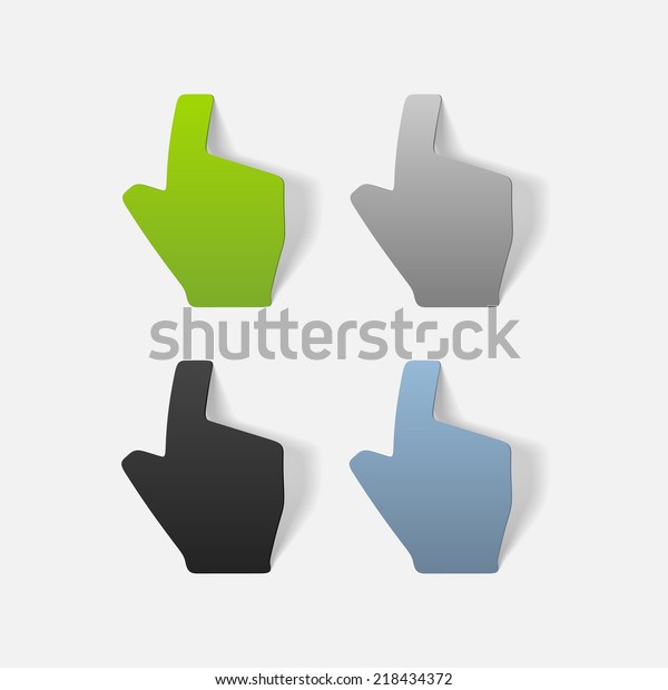 Realistic Design Element Cursor Hand Stock Vector (Royalty Free ...