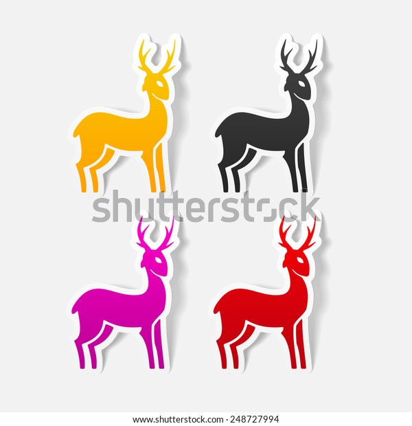 Realistic Design Element Deer Stock Vector (Royalty Free) 248727994 ...