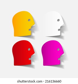 Realistic Design Element Head Face Vector Stock Vector (Royalty Free ...
