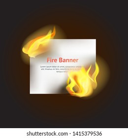 Realistic Detailed 3d Fire Layout Banner Stock Vector (Royalty Free ...