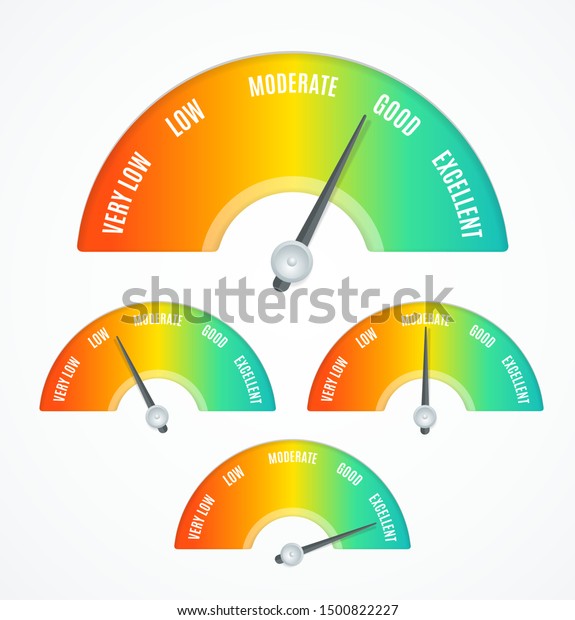 Realistic Detailed 3d Rating Feedback Meter Stock Vector (Royalty Free ...