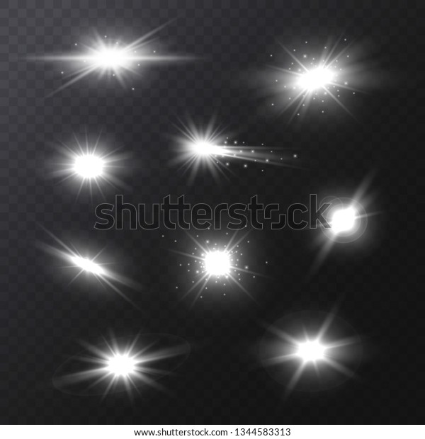 Realistic Detailed 3d Star Light Sparkles Stock Vector (Royalty Free ...