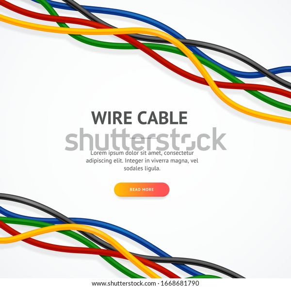 Realistic Detailed 3d Wire Cable Ad Stock Vector (Royalty Free ...