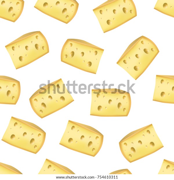 Realistic Detailed Triangle Piece Yellow Cheese Stock Vector (Royalty ...