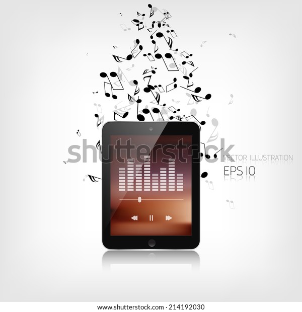 Realistic Detalized Tablet Music Notes 库存矢量图（免版税）214192030 | Shutterstock