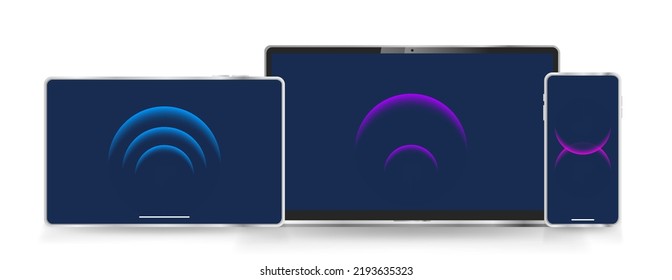 Realistic Device Mockup Minimalistic Design Laptop Stock Vector ...