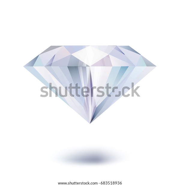 Realistic Diamond Isolated On White Background Stock Vector (Royalty ...