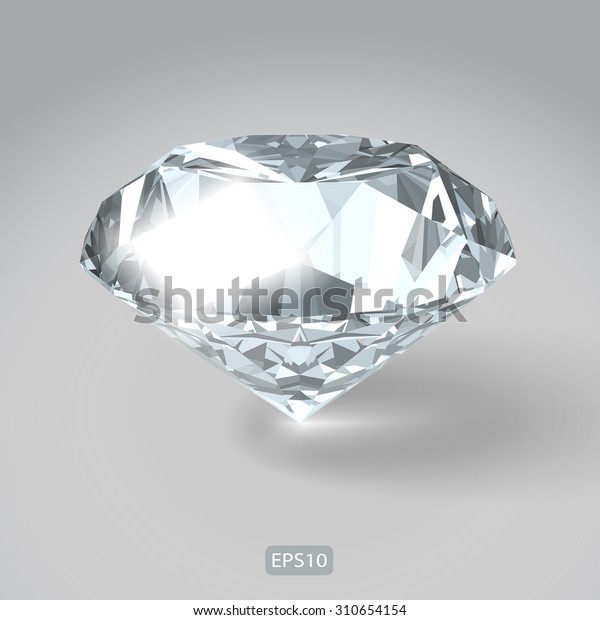 Realistic Diamond On Gray Background Vector Stock Vector (Royalty Free ...