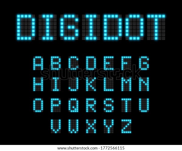 Realistic Digital Scoreboard Font Set Vector Stock Vector (Royalty Free ...