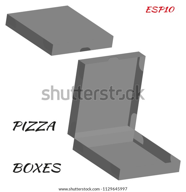 Realistic Drawing Cardboard Box Pizza Box Stock Vector (Royalty Free ...