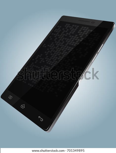 Realistic Drawing Mobile Phone: vector de stock (libre de regalías ...