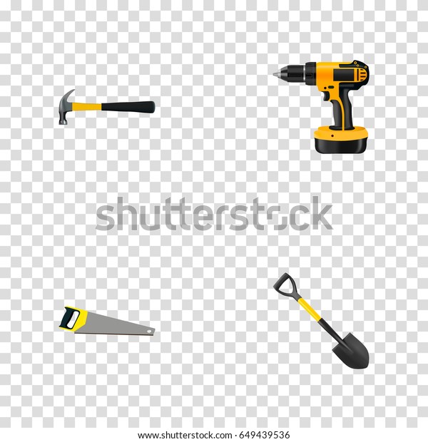 Realistic Electric Screwdriver Claw Spade Other Stock Vector (Royalty ...