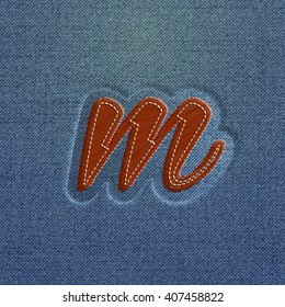 Realistic Embroidered Character Typeset Vector Stock Vector (Royalty ...