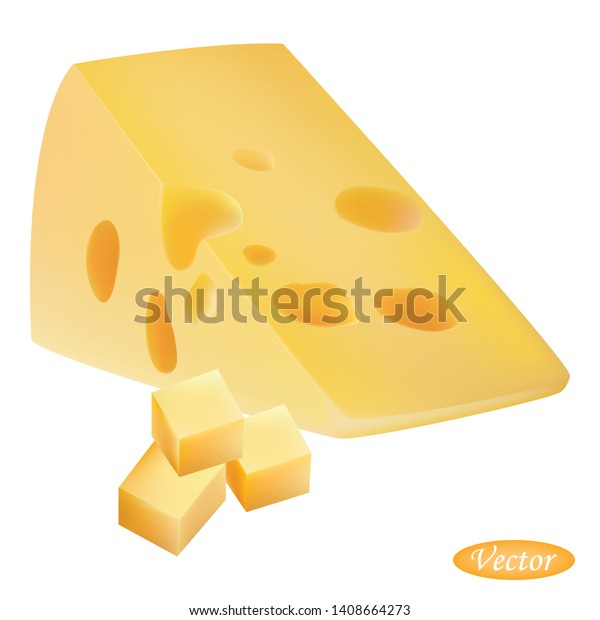 Realistic Emmental Cheese Colorful Vector Drawing Stock Vector (Royalty ...