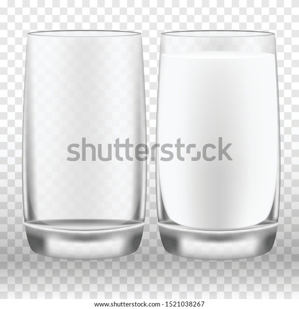 Realistic Empty Glass Glass Milk Vector Stock Vector (Royalty Free ...