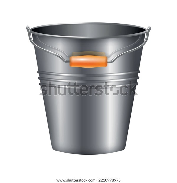 Realistic Empty Metal Bucket Handle Vector: เวกเตอร์สต็อก (ปลอดค่า ...