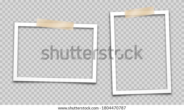 Realistic Empty Photo Card Frame Film Stock Vector (Royalty Free ...
