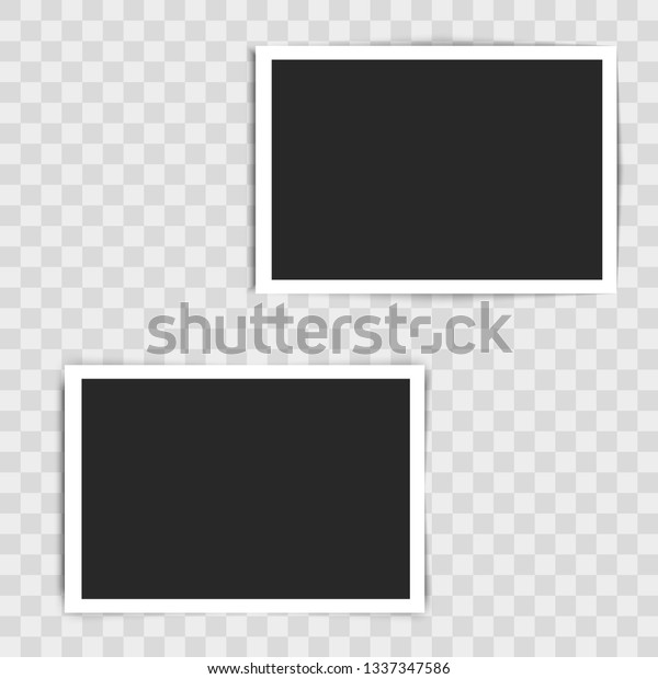 Realistic Empty Photo Frame On Transparent Stock Vector (Royalty Free ...
