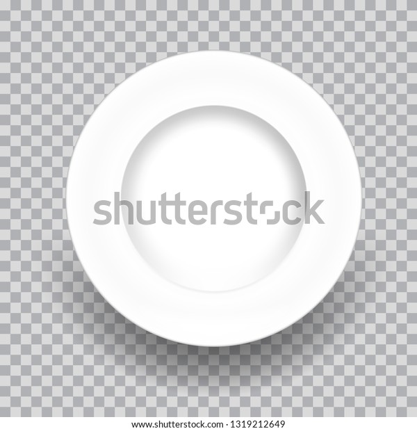 Realistic Empty White Dish Plate Isolated Stock Vector (Royalty Free ...