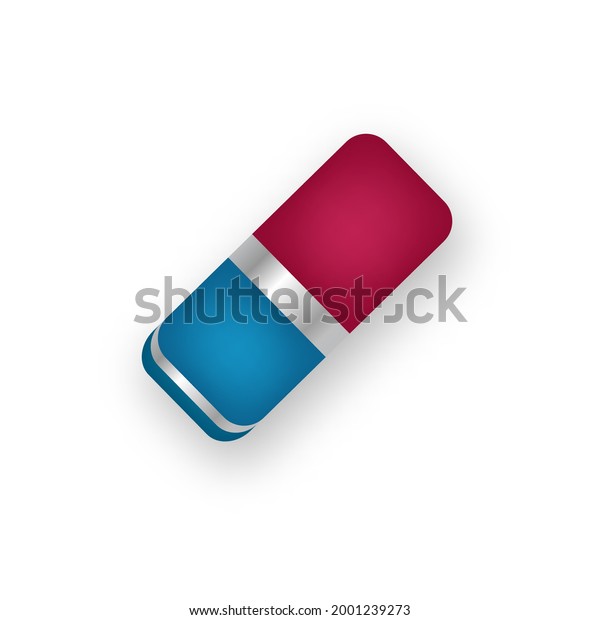 Realistic Eraser Isolated On White Background Stock Vector (Royalty ...