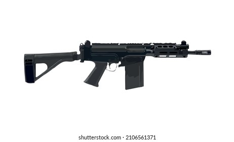 Realistic Fal Rifle Gun Vector Stock Vector (Royalty Free) 2106561371