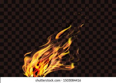 Realistic Fire Flames Vector Stock Stock Vector (Royalty Free) 1503084413