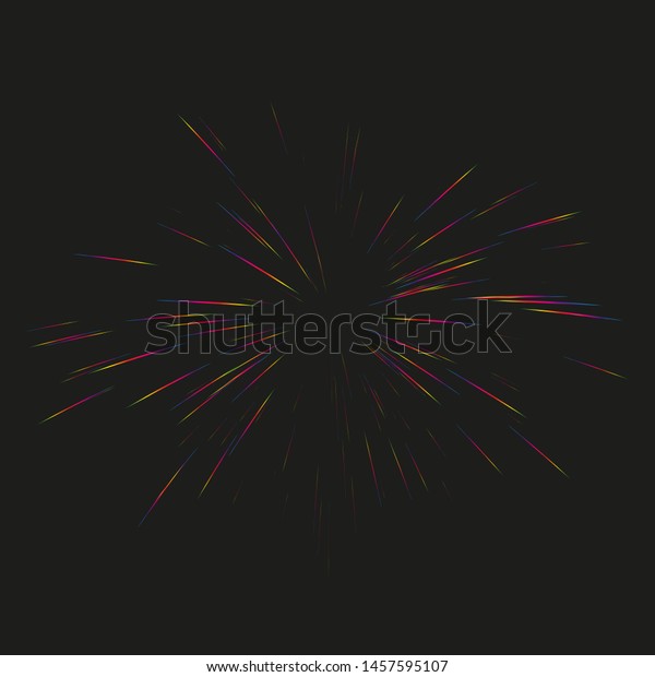 Realistic Flash Fireworks Vector Illustration Stock Vector (Royalty ...