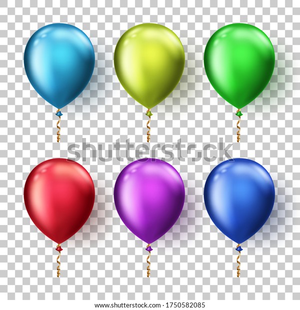 Realistic Floating Balloons Isolated On Transparent Stock Vector ...