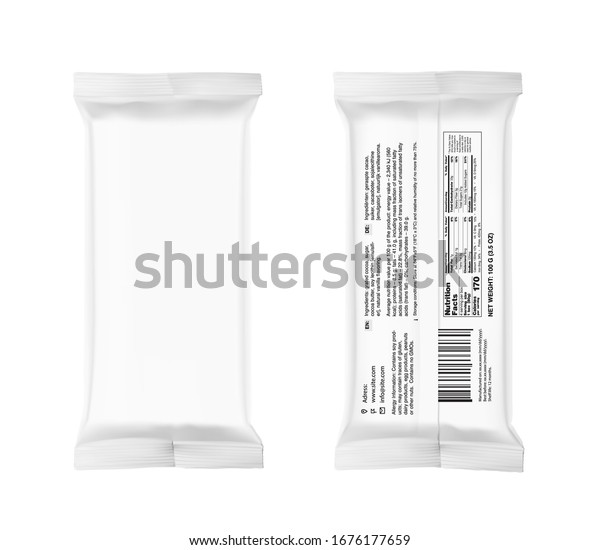 Realistic Flow Pack Mockup Product Information Stock Vector (Royalty ...