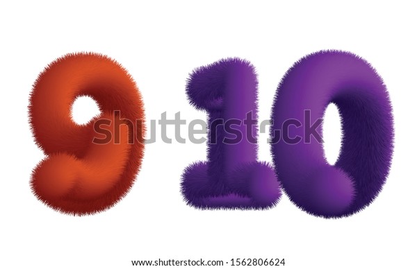 Realistic Fluffy Numbers Design Eps10 Vector Stock Vector (Royalty Free ...