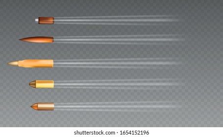 Realistic Flying Bullet Smoke Trace Isolated Stock Vector (Royalty Free ...