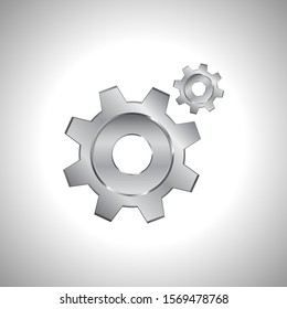 Realistic Gear On White Background Vector Stock Vector (Royalty Free ...