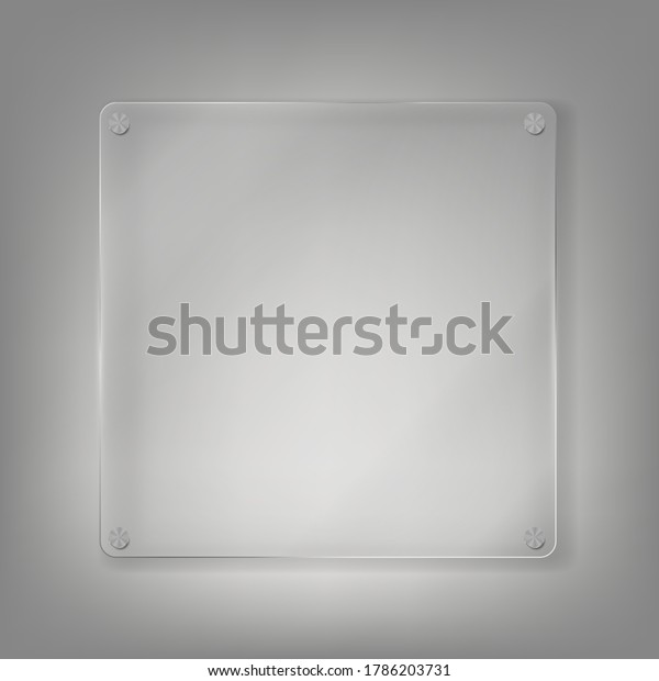 Realistic Glass Frame Background Vector Illustration: เวกเตอร์สต็อก ...