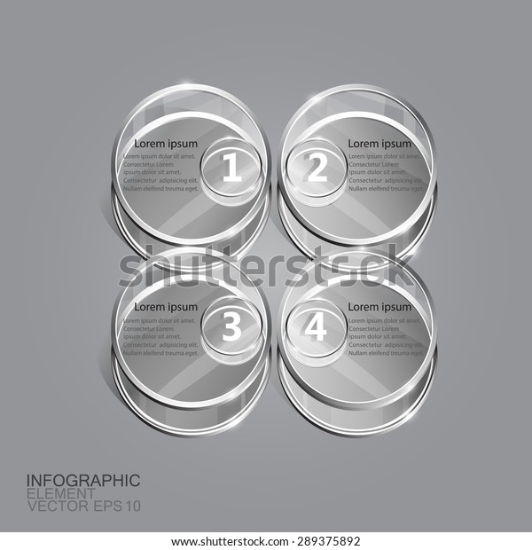 Realistic Glass Infographics Stock Vector (Royalty Free) 289375892 ...