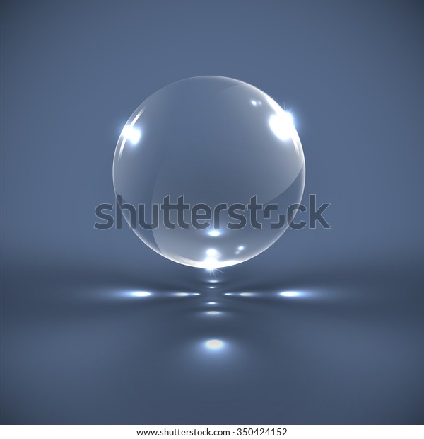 Realistic Glass Sphere Vector Stock Vector Royalty Free 350424152