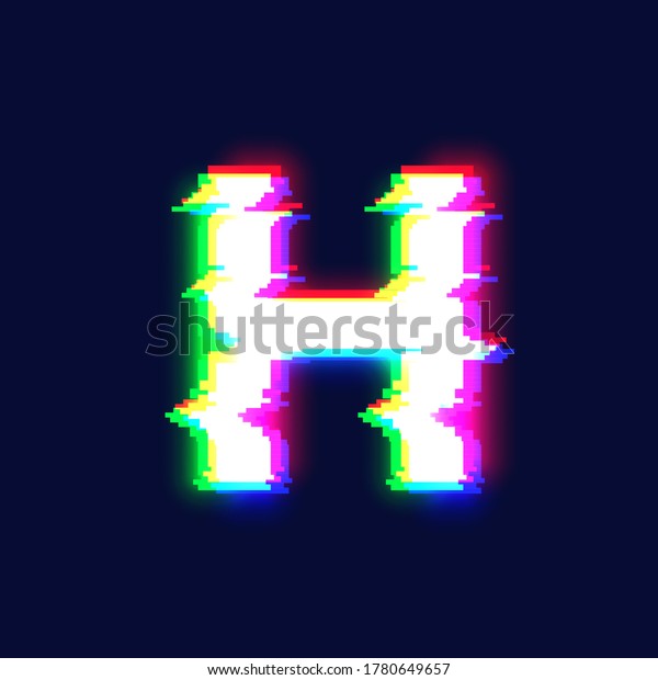 Realistic Glitch Font Character H Vector Stock Vector (Royalty Free ...