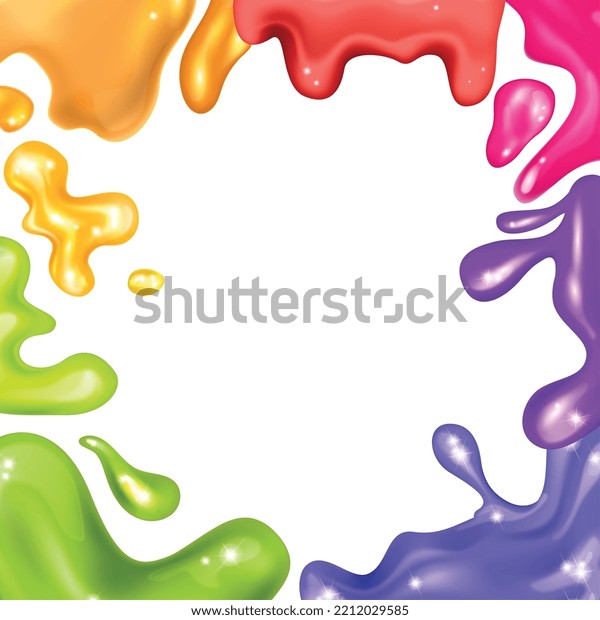 Realistic Glitter Slime Frame Composition Empty Stock Vector (Royalty ...
