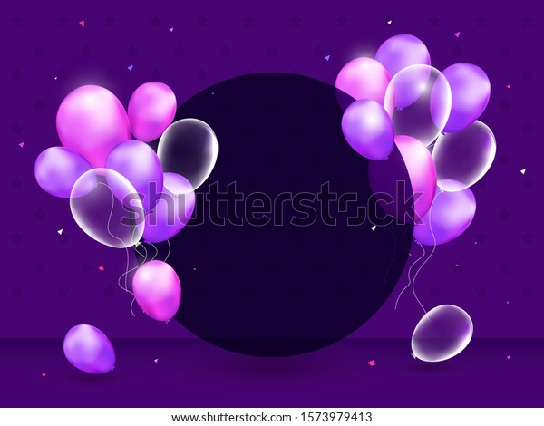 Realistic Glossy Balloon Bunch Decorated Empty Stock Vector Royalty