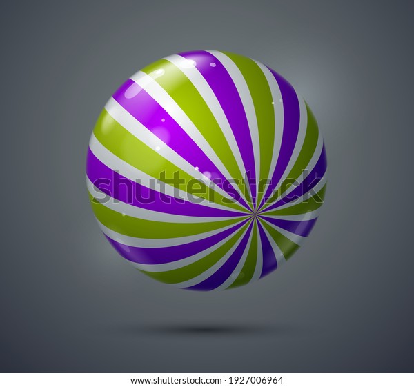 Realistic Glossy Vector Sphere Decorated Pattern Stock Vector (Royalty ...