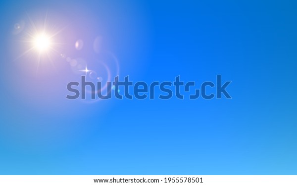 Realistic Glowing Sun Light Flare On Stock Vector (Royalty Free ...